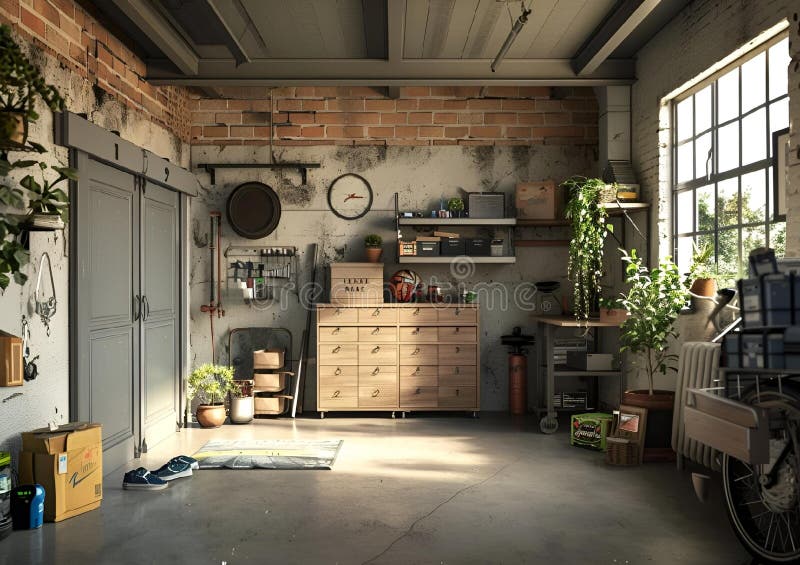 AI Generated Illustration of an Assorted Attic Items Fill the Room ...