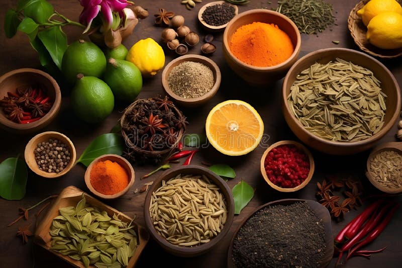 Bowls Filled with Various Types of Spice Sitting Next To Each Other ...