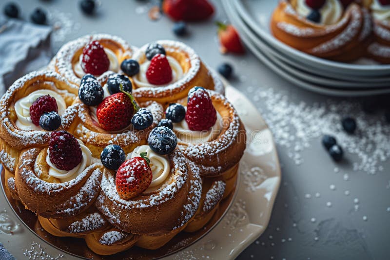 AI Generated Illustration of Assorted Pastries Arranged on a Table ...