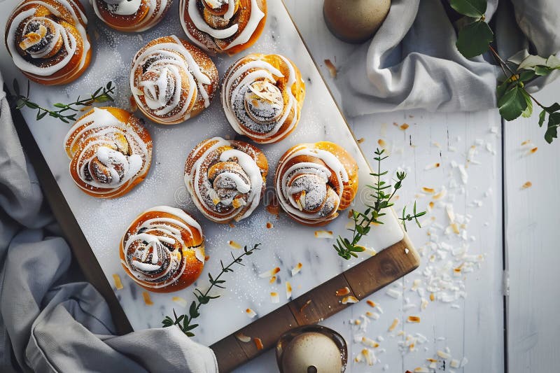 AI Generated Illustration of Assorted Pastries Arranged on a Table ...