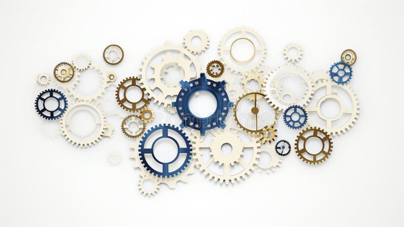 A Collection of Gear Wheels on a White Surface in a Picture Stock ...