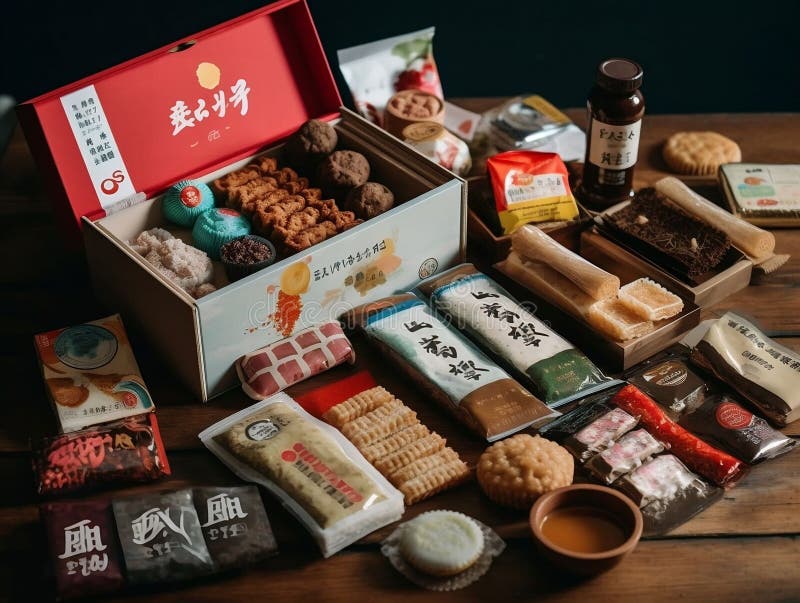 AI Generated Illustration of an Assortment of Japanese Snacks and Candy ...