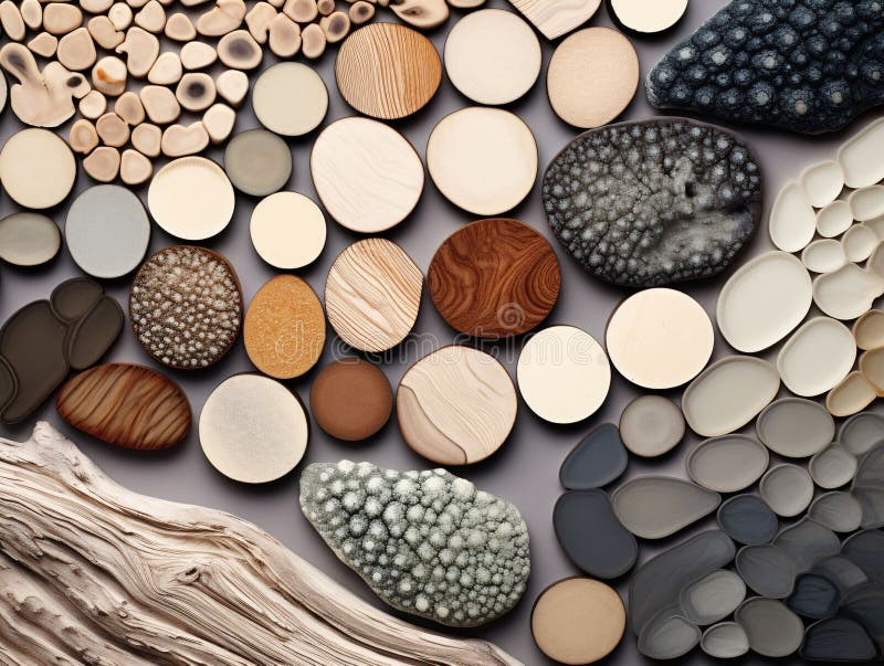 AI Generated Illustration of an Assortment of Smooth, Round Stones in ...