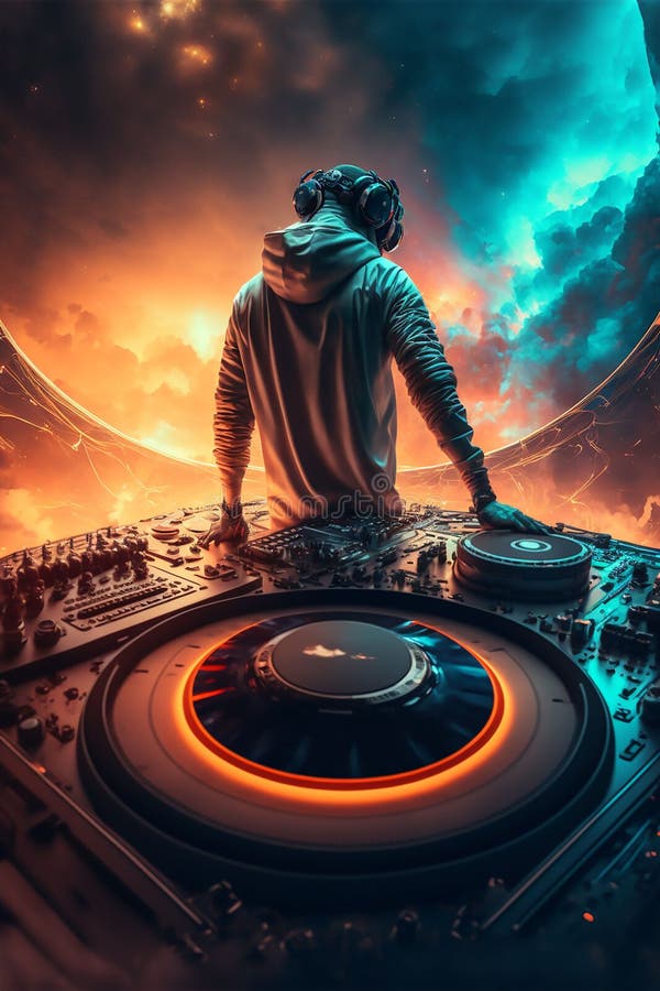 AI-generated Illustration of the Astronaut Dj with Turntable in the ...