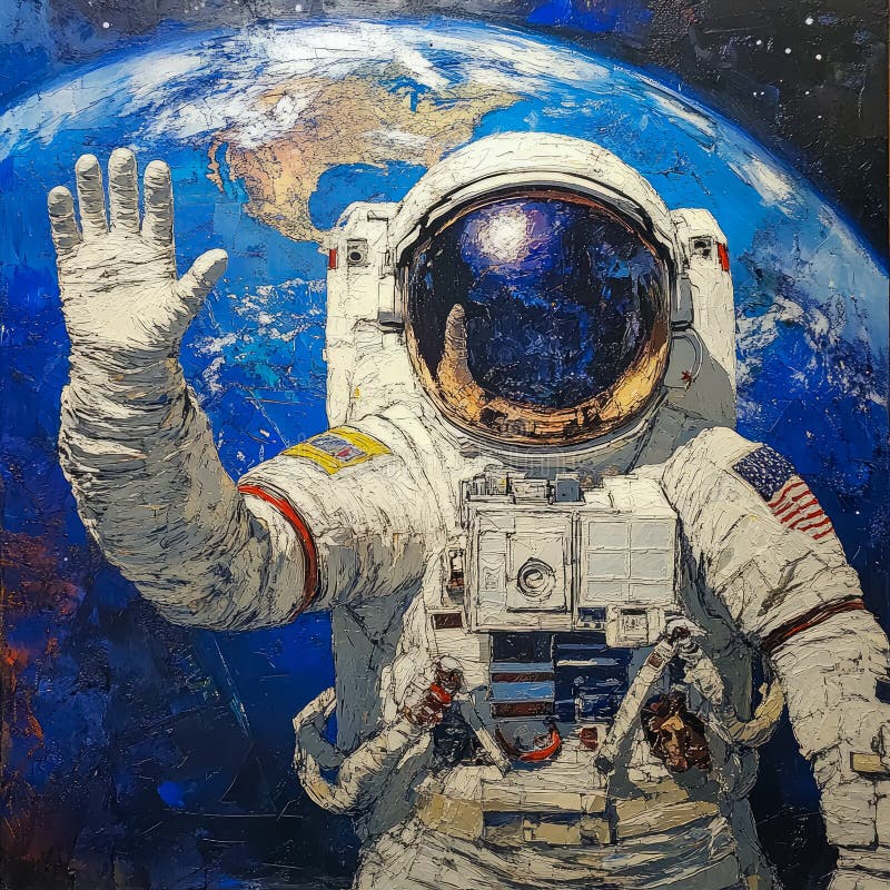 AI Generated an Illustration of an Astronaut Waving with the Earth ...