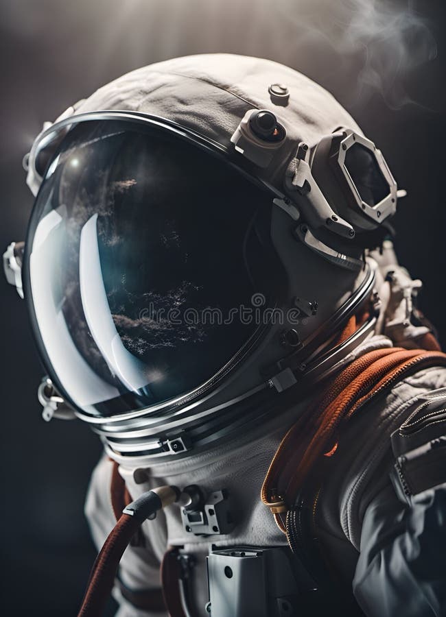AI Generated Illustration of an Astronaut in a White Spacesuit and ... AI Generated Illustration of an Astronaut in a White Spacesuit and ...