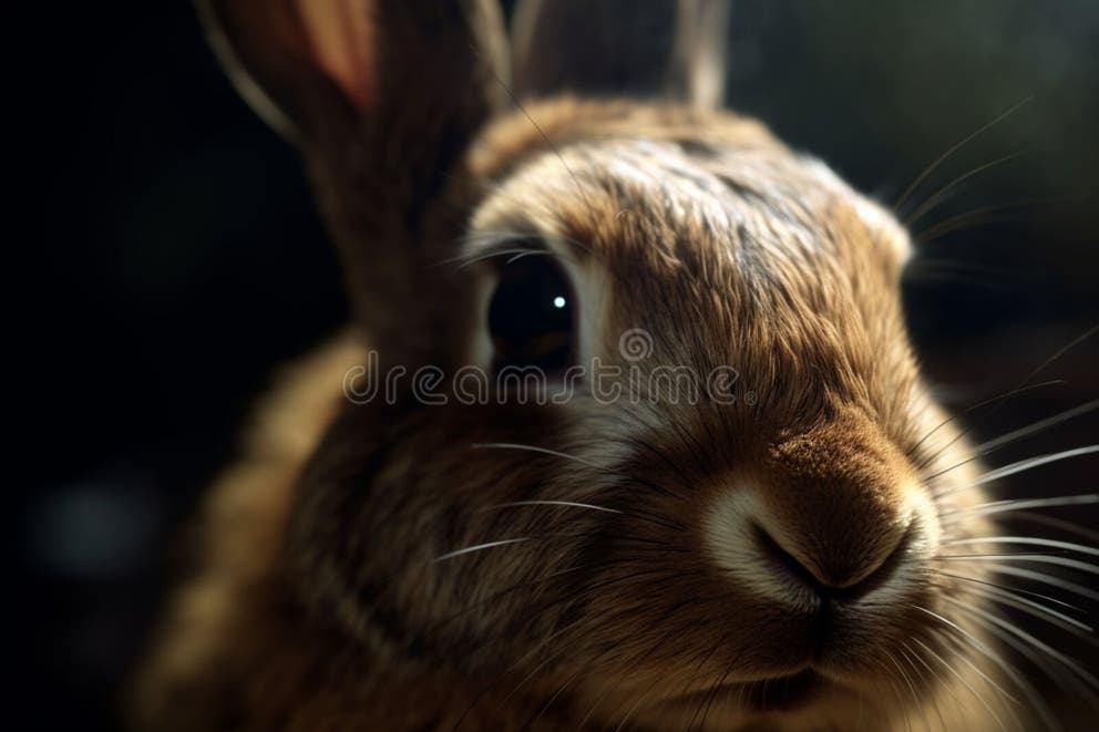 AI Generated Illustration of an Attentive and Curious Rabbit, Staring ...