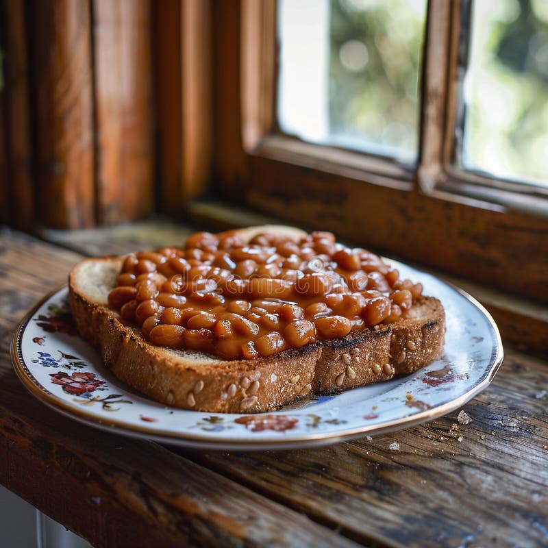 AI-generated Illustration of Authentic British Beans on Toast Stock ...