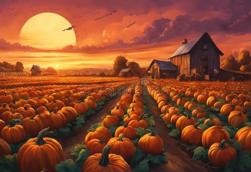 AI Generated Illustration of an Autumn Scene Featuring a Sprawling ...