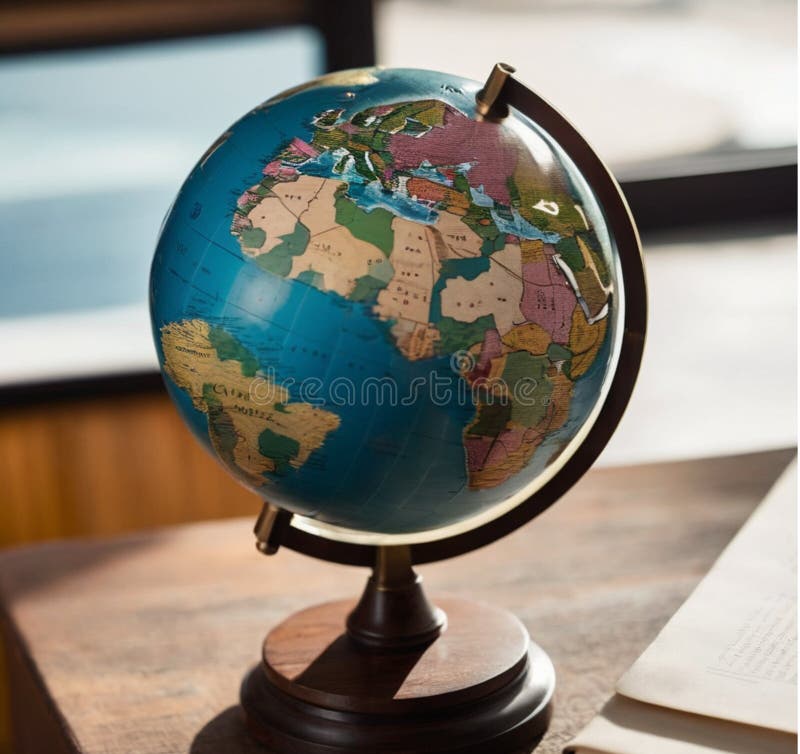 Illustration of a Balanced Globe Highlighting Peaceful Regions Around ...