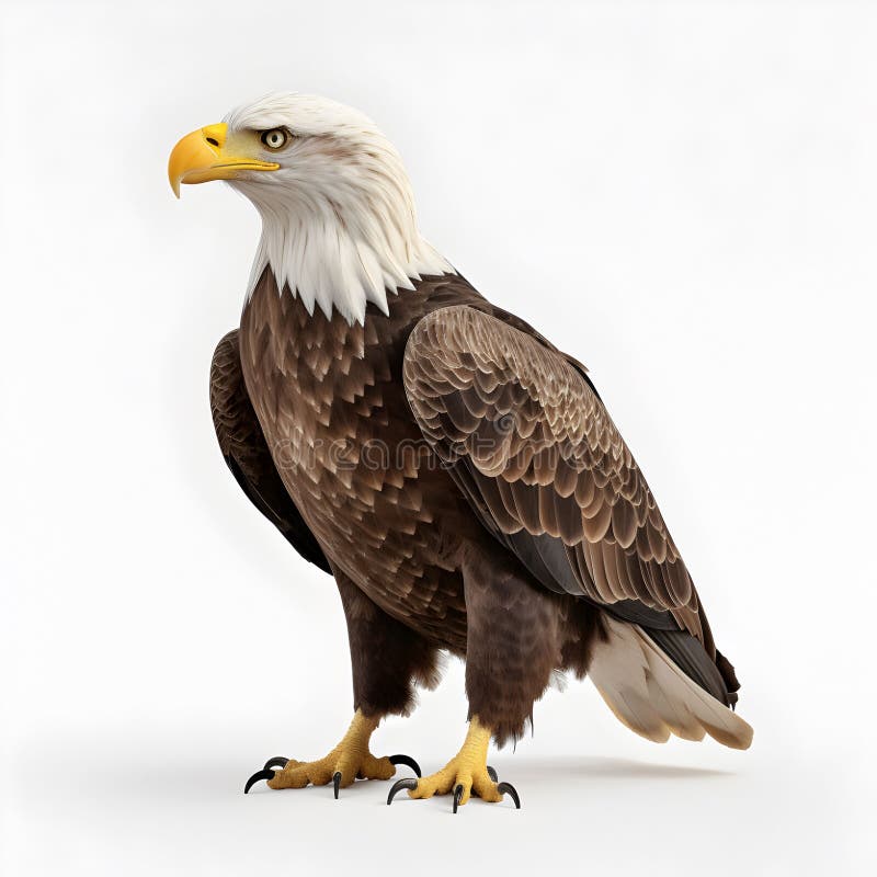 AI Generated Illustration of a Bald Eagle on a White Backdrop Stock ... AI Generated Illustration of a Bald Eagle on a White Backdrop Stock ...