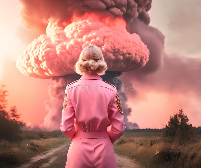 AI Generated Illustration of a Barbie Standing in a Field Against a ...