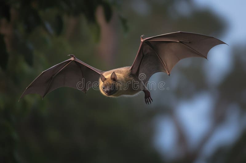 AI Generated Illustration of a Bat in Mid-flight, Its Wings ...