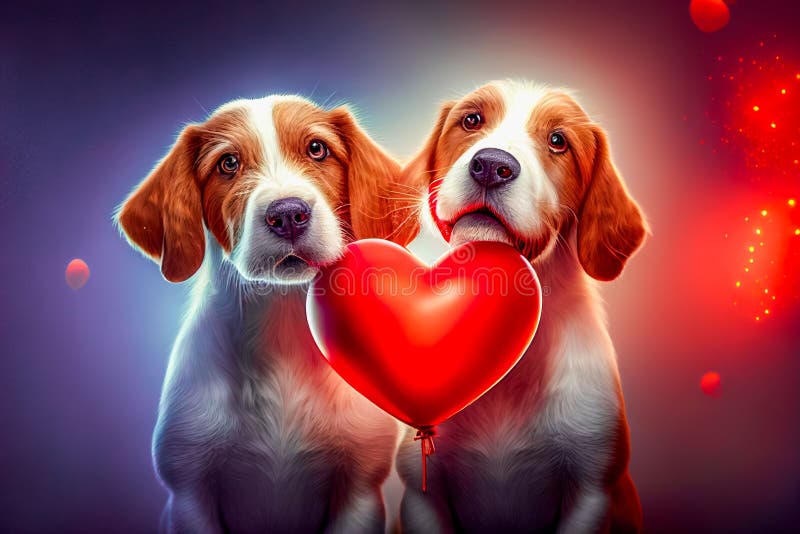 AI Generated Illustration of Beagle Dogs in Love Stock Illustration ...