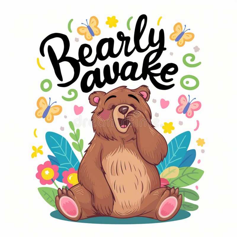 AI Generated Illustration of a Bear Resting in the Grass with the ...