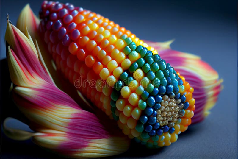 AI Generated Illustration of a Beautiful Colorful Gemstone Cob Corn ...