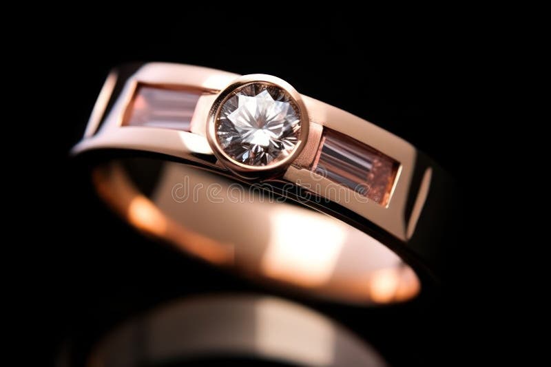 AI Generated Illustration of a Beautiful Diamond Engagement Ring on a ...