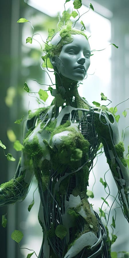 AI Generated Illustration of a Beautiful Female Bionic Human Figure ...