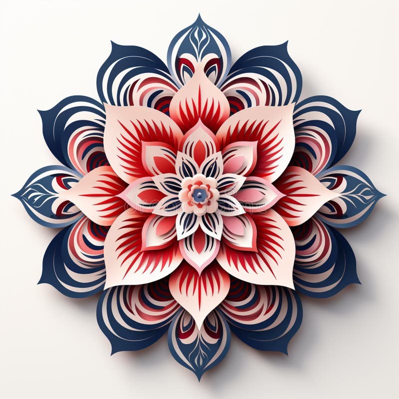 AI Generated Illustration of Beautiful Flowers in Kranok Pattern Stock ...