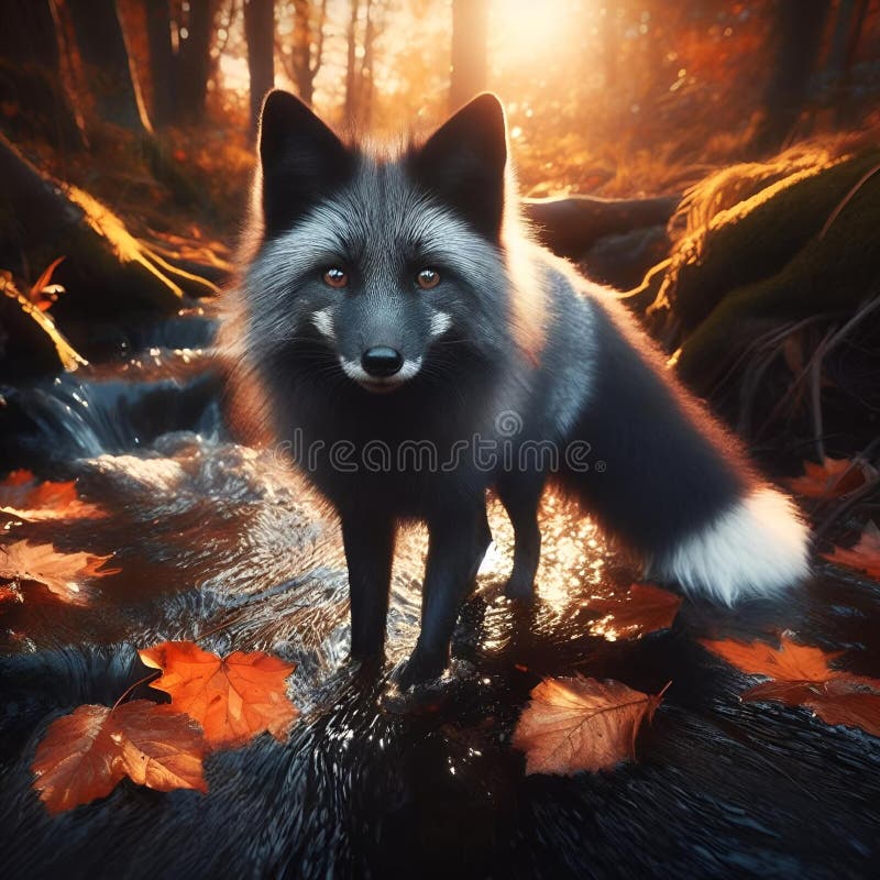 AI Generated Illustration of a Beautiful Fox Perched Atop a Pile of ...