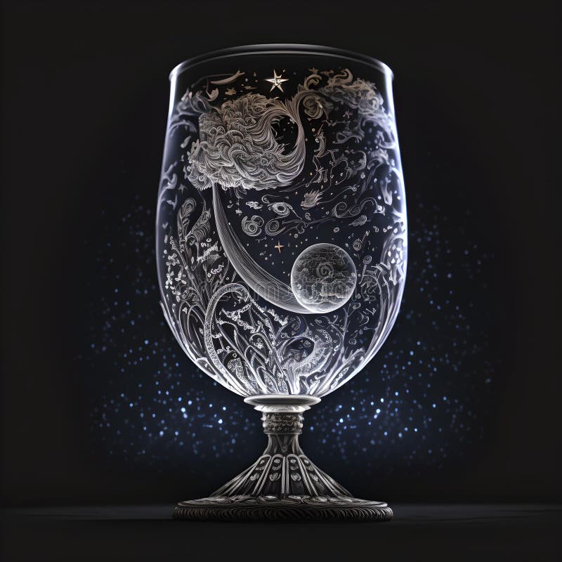 AI Generated Illustration of a Beautiful Glass with a Majestic Pattern ...