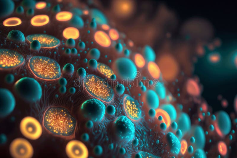AI Generated Illustration of the Beautiful Glowing Microscopic Details ...
