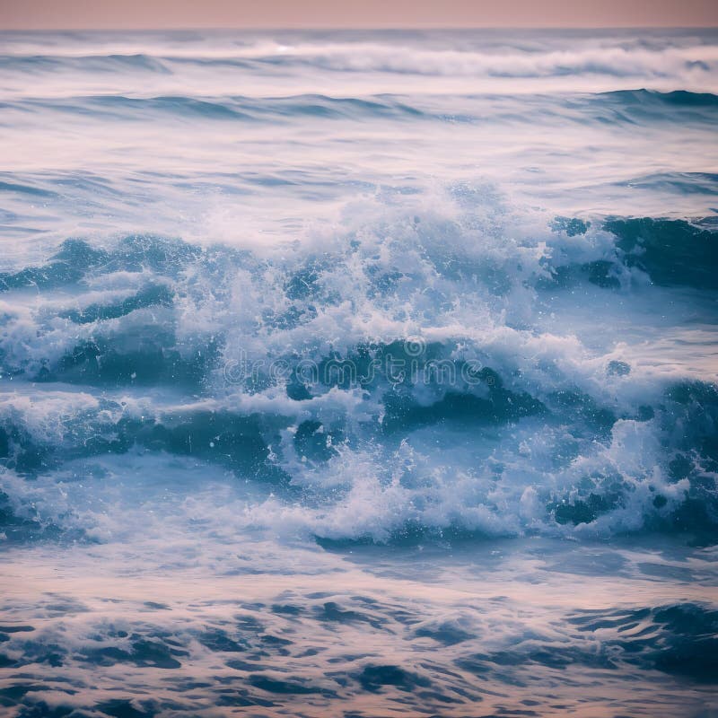 AI Generated Illustration of Beautiful Sea Waves Making Splashes Stock ...