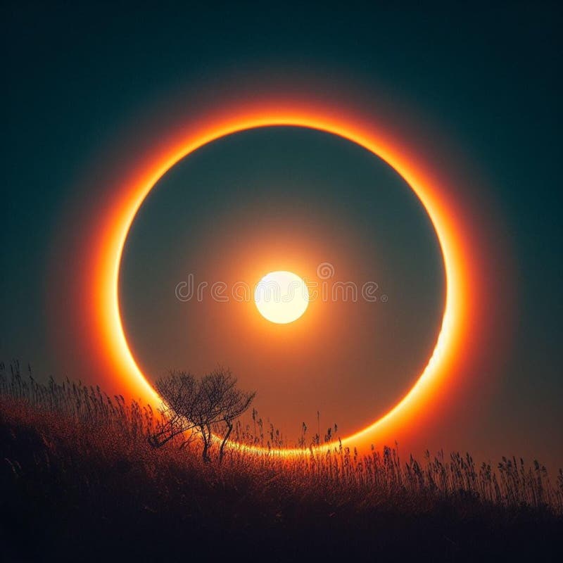 AI Generated Illustration of the Beautiful Solar Eclipse Stock ...
