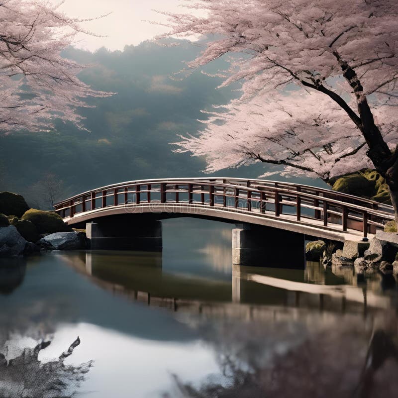 AI Generated Illustration of a Beautifully Ornate Bridge Adorned with ...