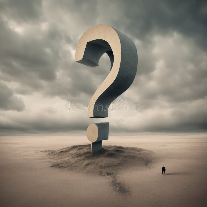 Big Question Mark in the Desert Stock Image - Image of adversity ...