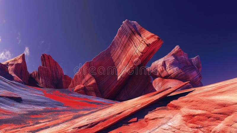 AI Generated Illustration of a Big Red Boulder Surrounded by Red Rocks ...