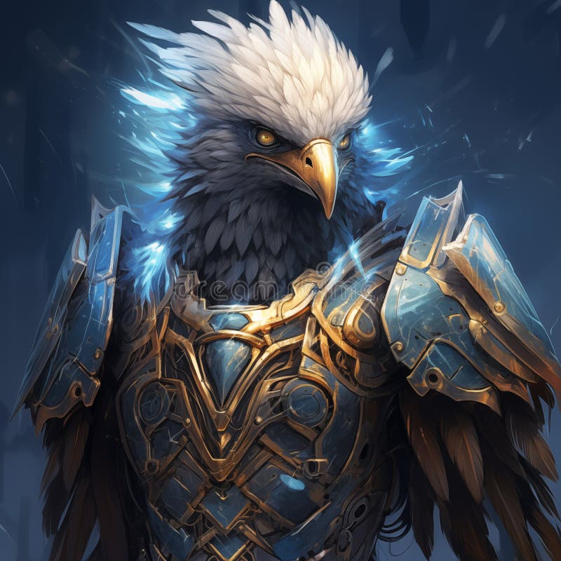 AI Generated Illustration of a Bird Warrior in Thick Armor Stock Photo ...