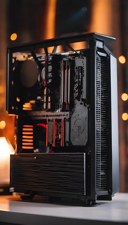 AI-generated Illustration of a Black Gaming Case Resting on a Desk ...