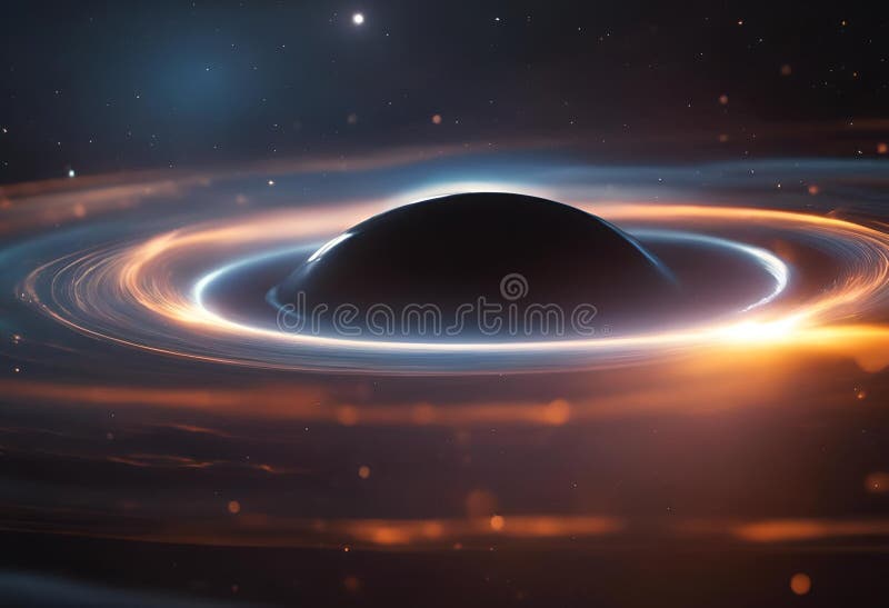 AI Generated Illustration of Black Hole within a Swirling Inner Disk of ...