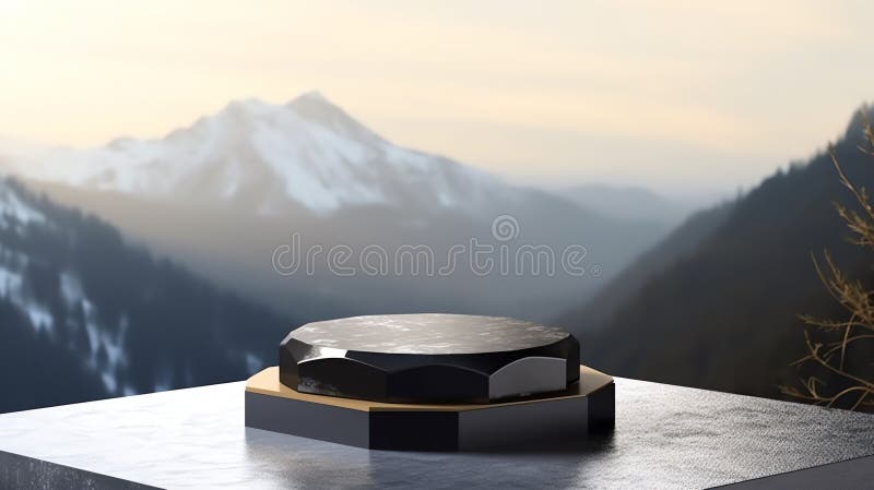 AI Generated Illustration of a Black Product Display Platform with ...