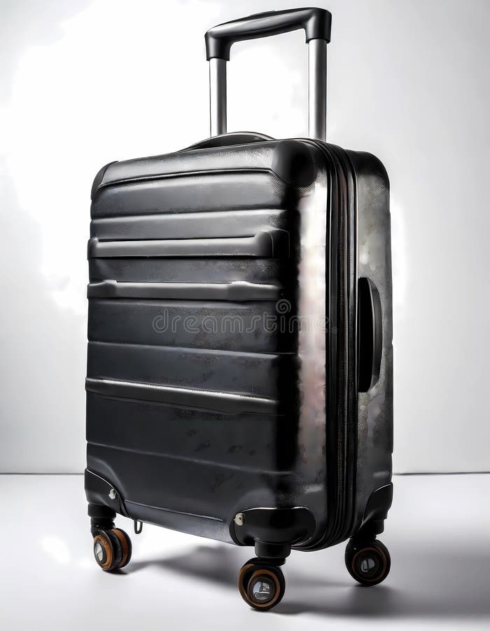 AI Generated Illustration of a Black Travel Suitcase with Wheels Stock ...