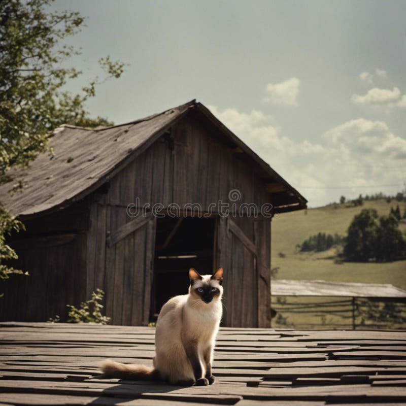 AI Generated Illustration of a Black and White Cat Perched Near a ...