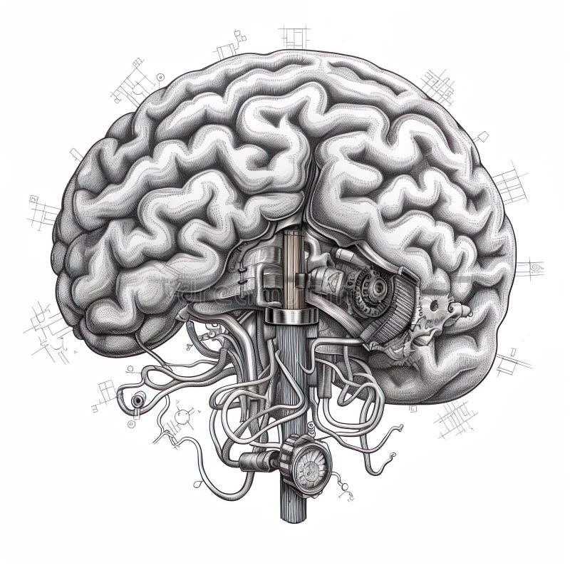 AI Generated Illustration of a Black and White Painting of a Machine ...