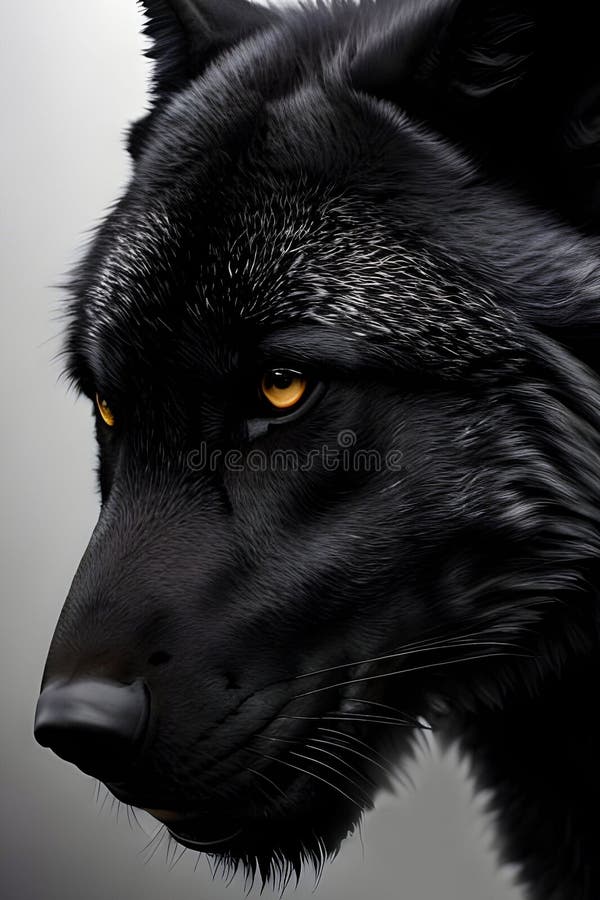 AI Generated Illustration of a Black Wolf S Head with Orange Eyes Stock ... AI Generated Illustration of a Black Wolf S Head with Orange Eyes Stock ...