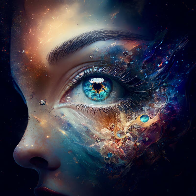 AI Generated Illustration of a Blue Females Eye Stock Illustration ...
