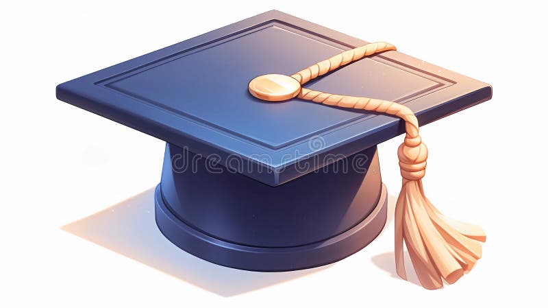 AI Generated Illustration of a Blue Graduation Cap Stock Illustration ...