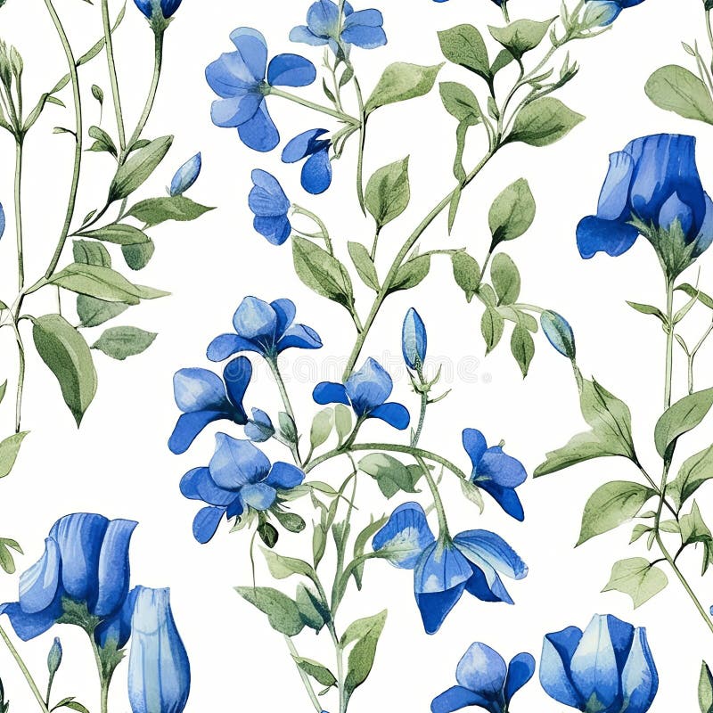 AI Generated Illustration of a Blue and Green Floral Design on the Back ...