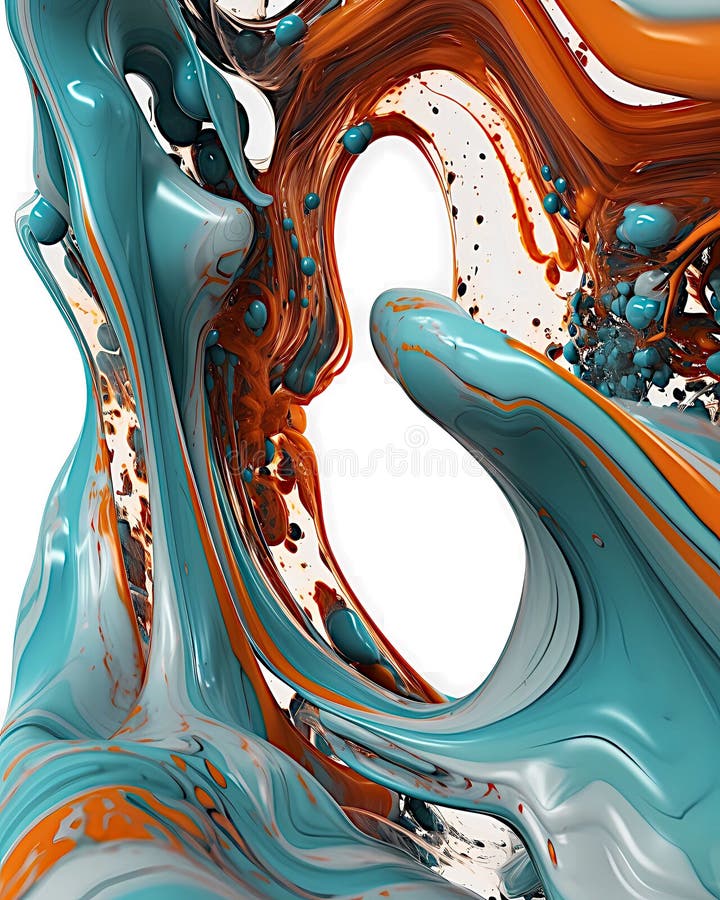 AI Generated Illustration of a Blue and Orange Marble Slab Design with ...