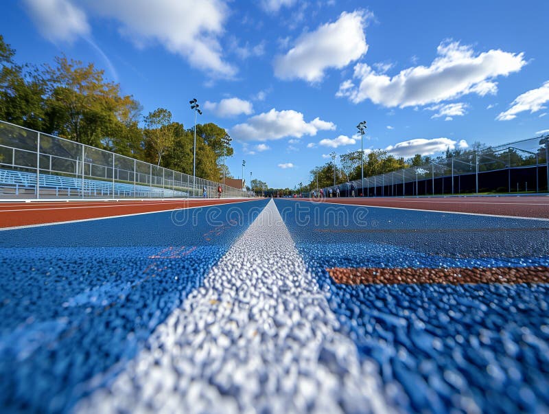 AI-generated Illustration of a Blue Running Track Stock Photo - Image ...