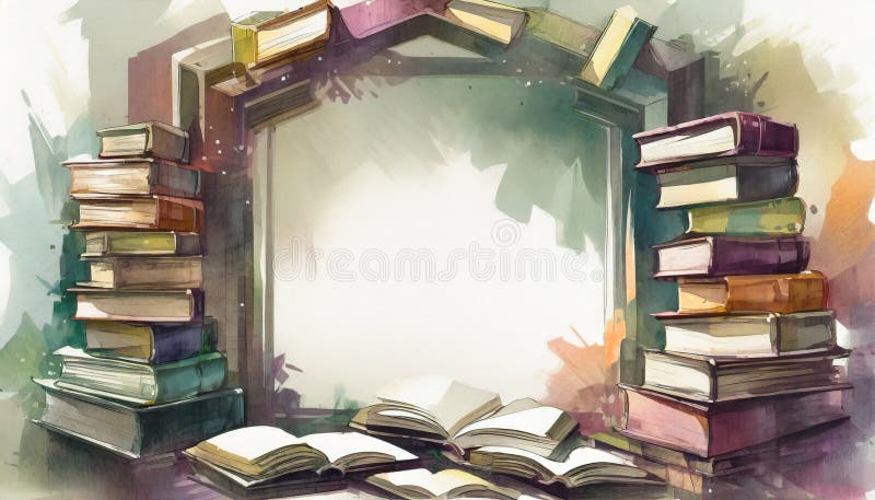 A frame of books stock illustration. Illustration of library - 293976969