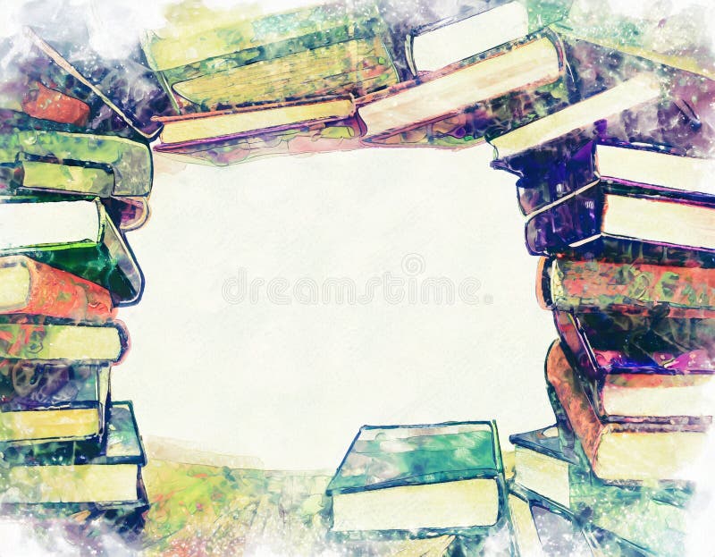 A frame of books stock illustration. Illustration of library - 293976969