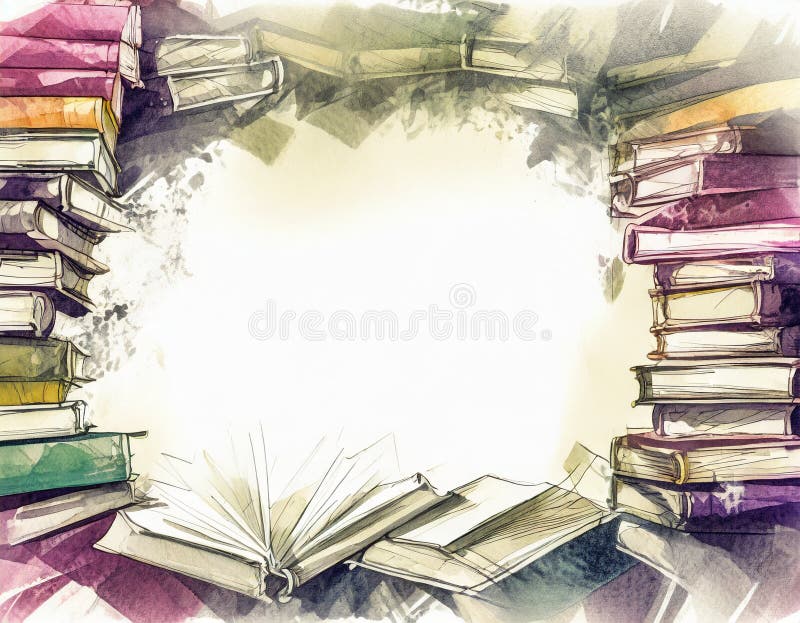 A frame of books stock illustration. Illustration of graphic - 293976944