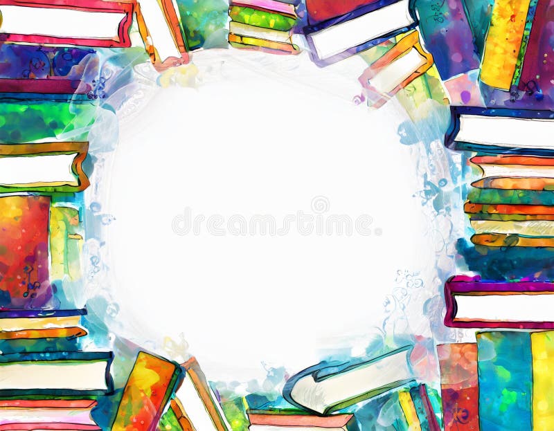 A frame of books stock illustration. Illustration of color - 293976953