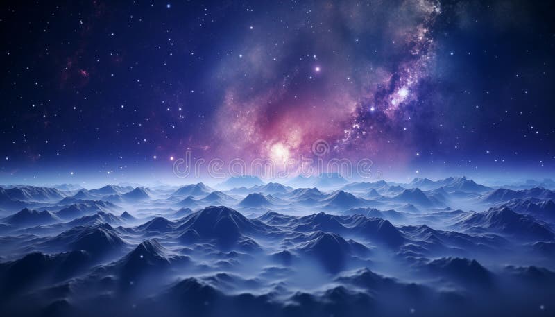 AI Generated Illustration of a Breathtaking Galaxy Featuring a Vibrant ...