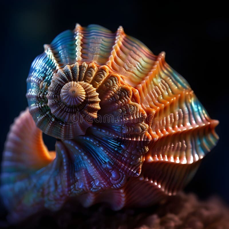 AI Generated Illustration of a Bright and Colorful Seashell ...